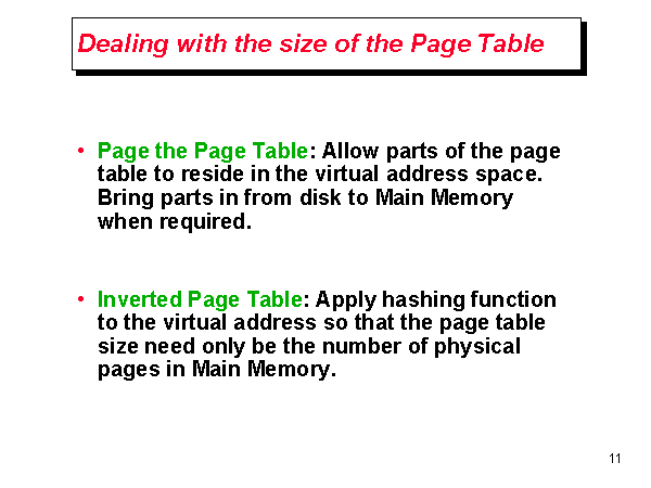 Dealing with the size of the Page Table