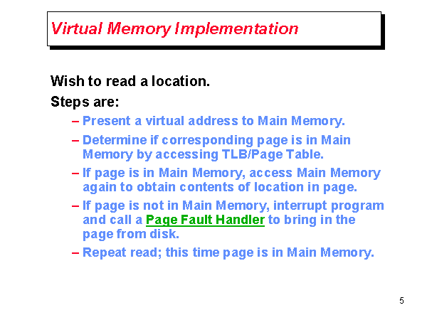 Virtual Memory Implementation